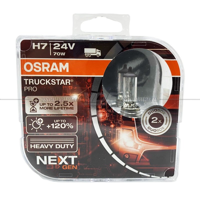 Лампа галогенная OSRAM H7 Truckstar Pro (NEXT GEN) 24V 70W, 2 шт ...